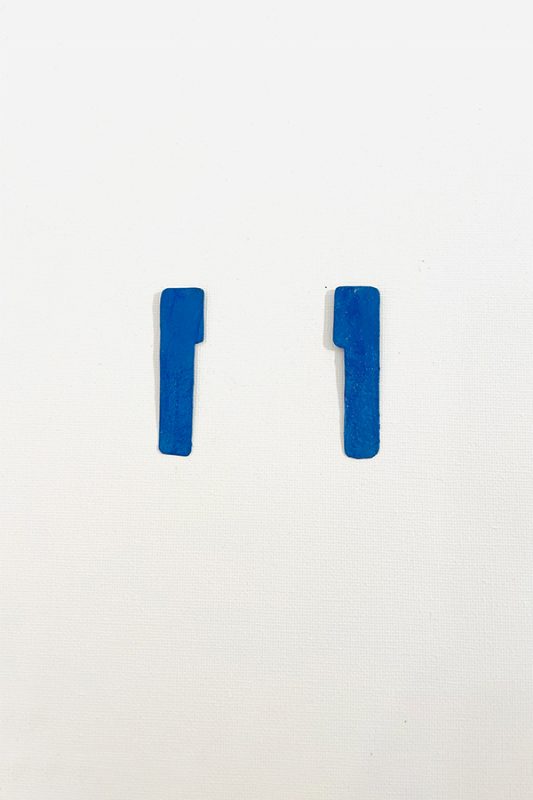 Dora Haralambaki L Shape Earring Blue - Differente Boutique