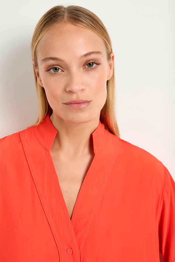 Mela Purdie Flute Blouse Tangello - Differente Boutique