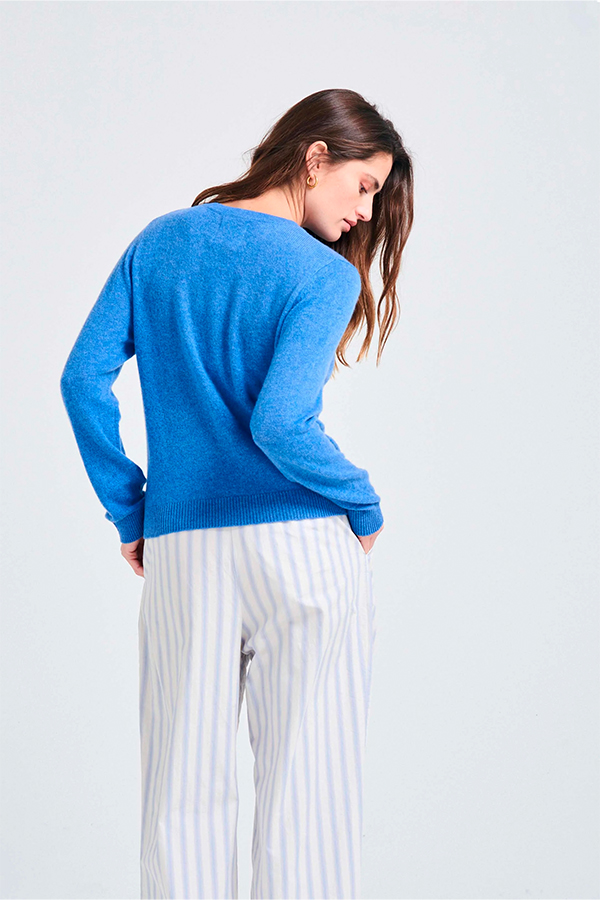 Jumper 1234 Lightweight Crew Jumper Periwinkle - Differente Boutique