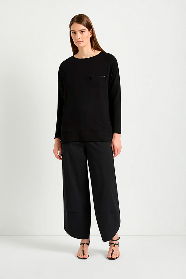 Mela Purdie Zip Pocket Sweater Black - Differente Boutique